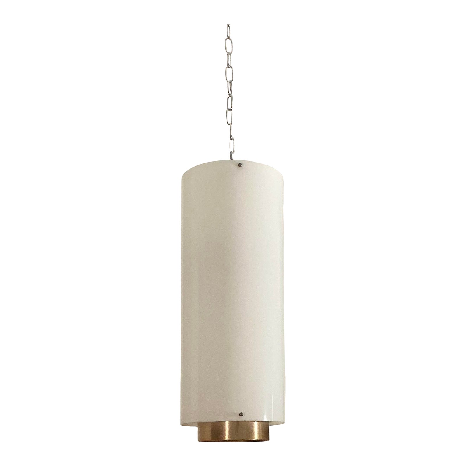 Vintage McFadden Lighting Co. 24" Cylinder White Acrylic Hanging Church ...
