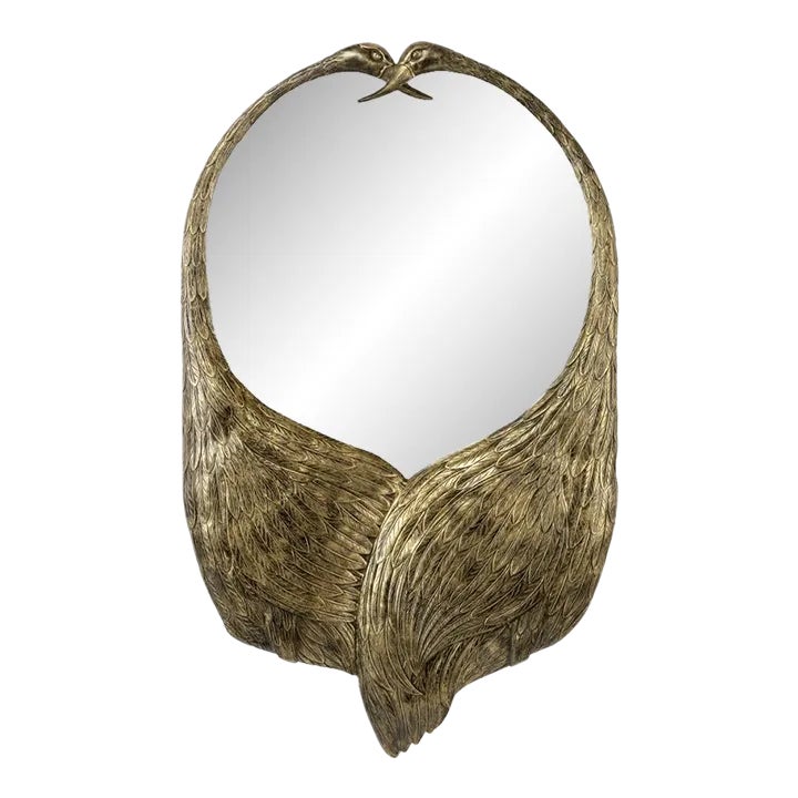 Crane Mirror - Black/Gold | Chairish