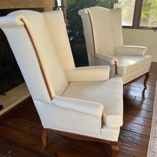 1940s Vintage Wing Back Chairs - a Pair | Chairish