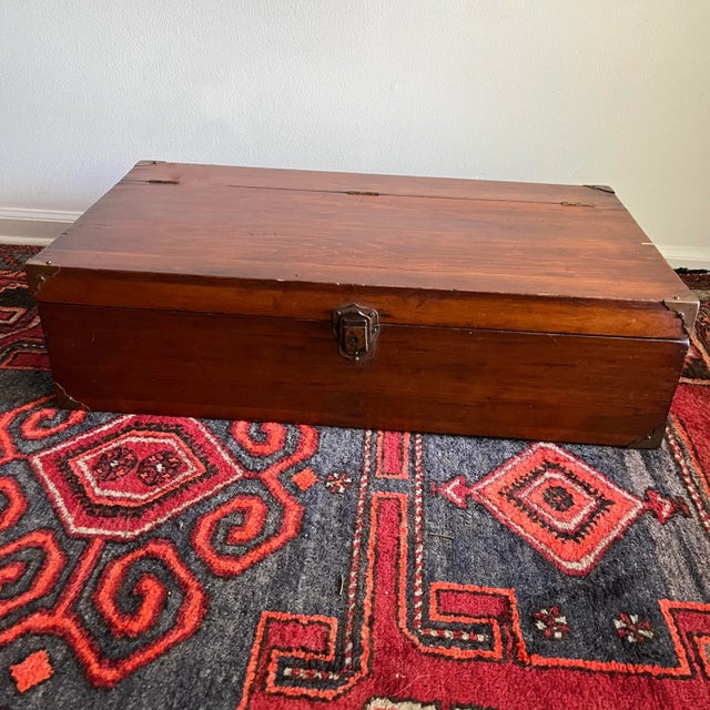 Antique Tool Box Storage Box - Side Table | Chairish