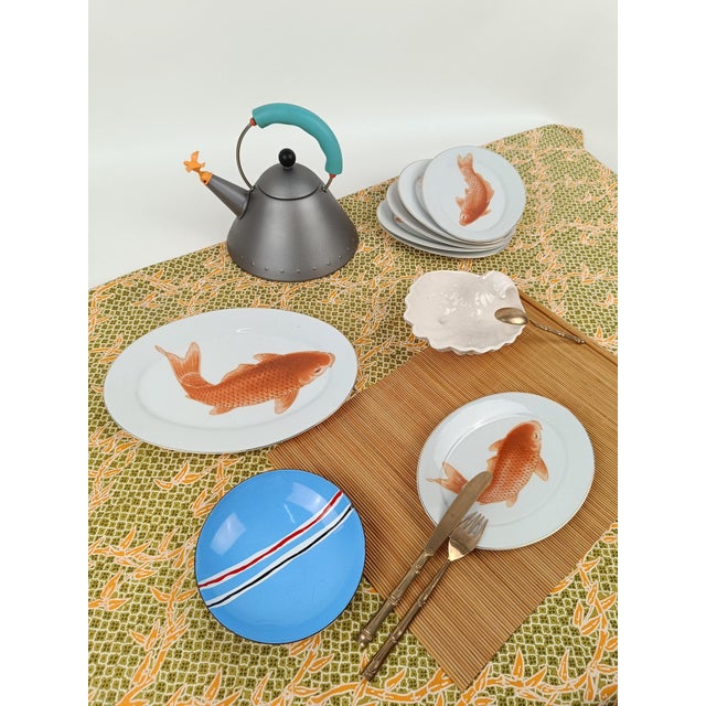 Vintage Fish Service Plates in Bavarian Porcelain with Japanese Decor ...