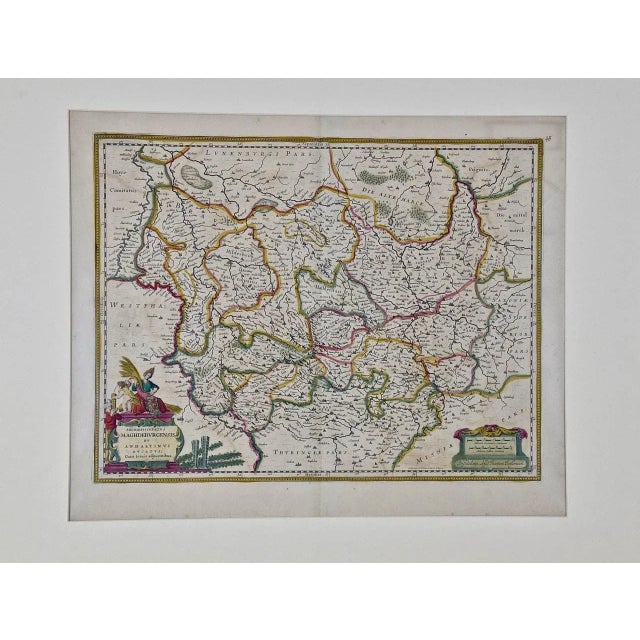 17th Century Hand-Colored Map of a Region in West Germany by Janssonius ...