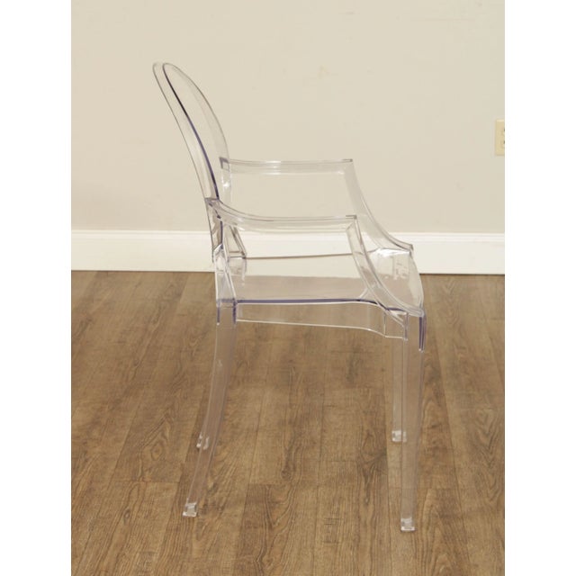 Modern Style Ghost Lucite Arm Chairs - A Pair | Chairish