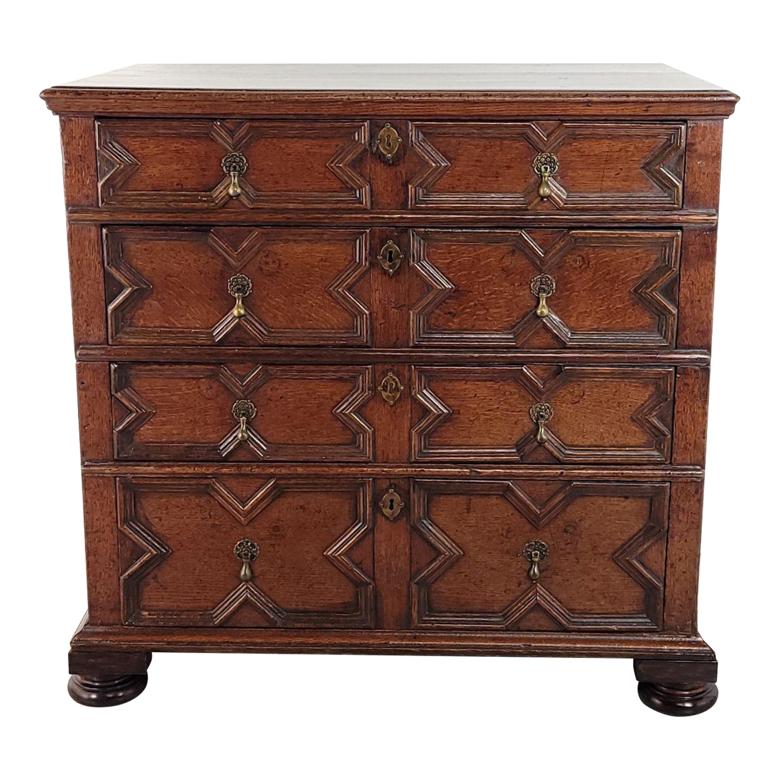 Charles II Oak Chest of Drawers, England Circa 1680 | Chairish