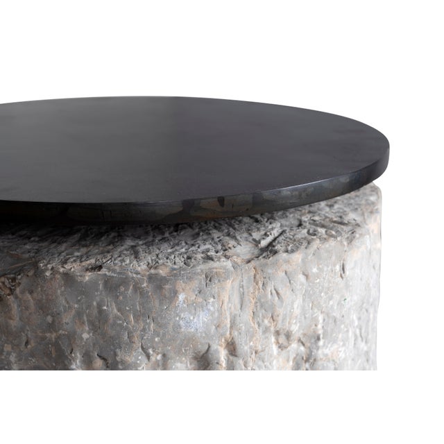 1920s Vintage Stone Turf Role With Ebonized Metal Top | Chairish