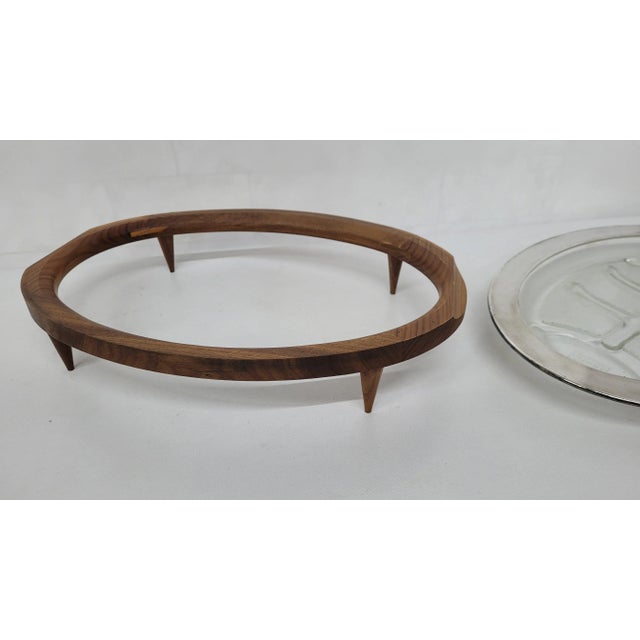 Mid Century Modern Dorothy Thopre Style Danish Walnut Wood Dish Stands ...