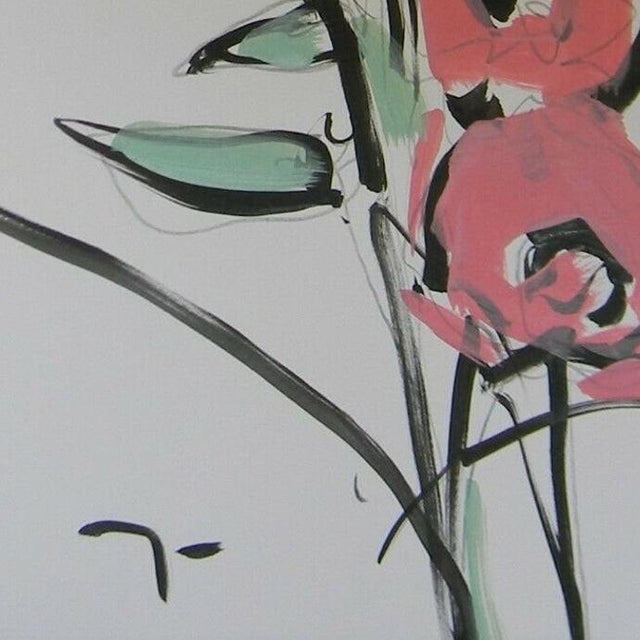 Jose Trujillo Expressionist Pink Roses Flowers Botanical 13/17 Acrylic ...
