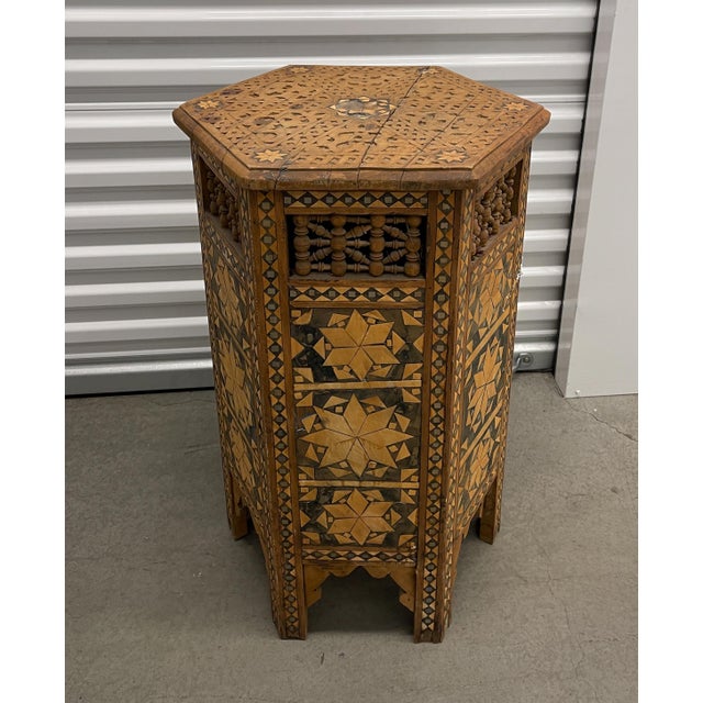 Early 20th Century Hexagonal Moroccan Style Side Table | Chairish