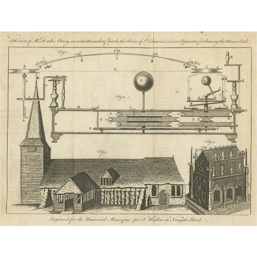 Orrery and Ancient Church, 1754, Paper | Chairish