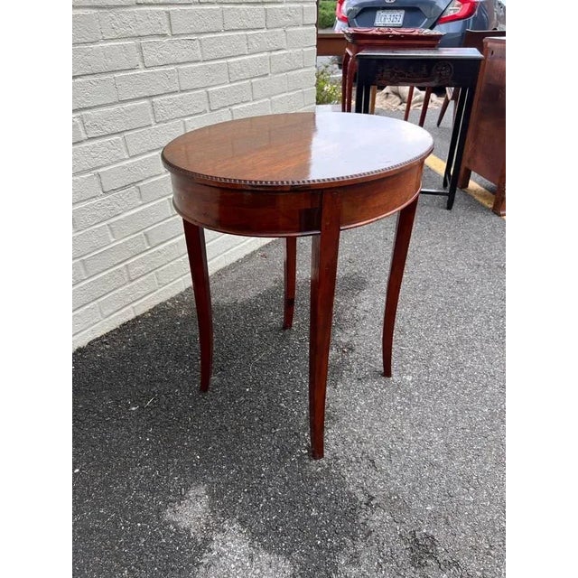 Early 20th Century Antique Mahogany Oval Side Table | Chairish