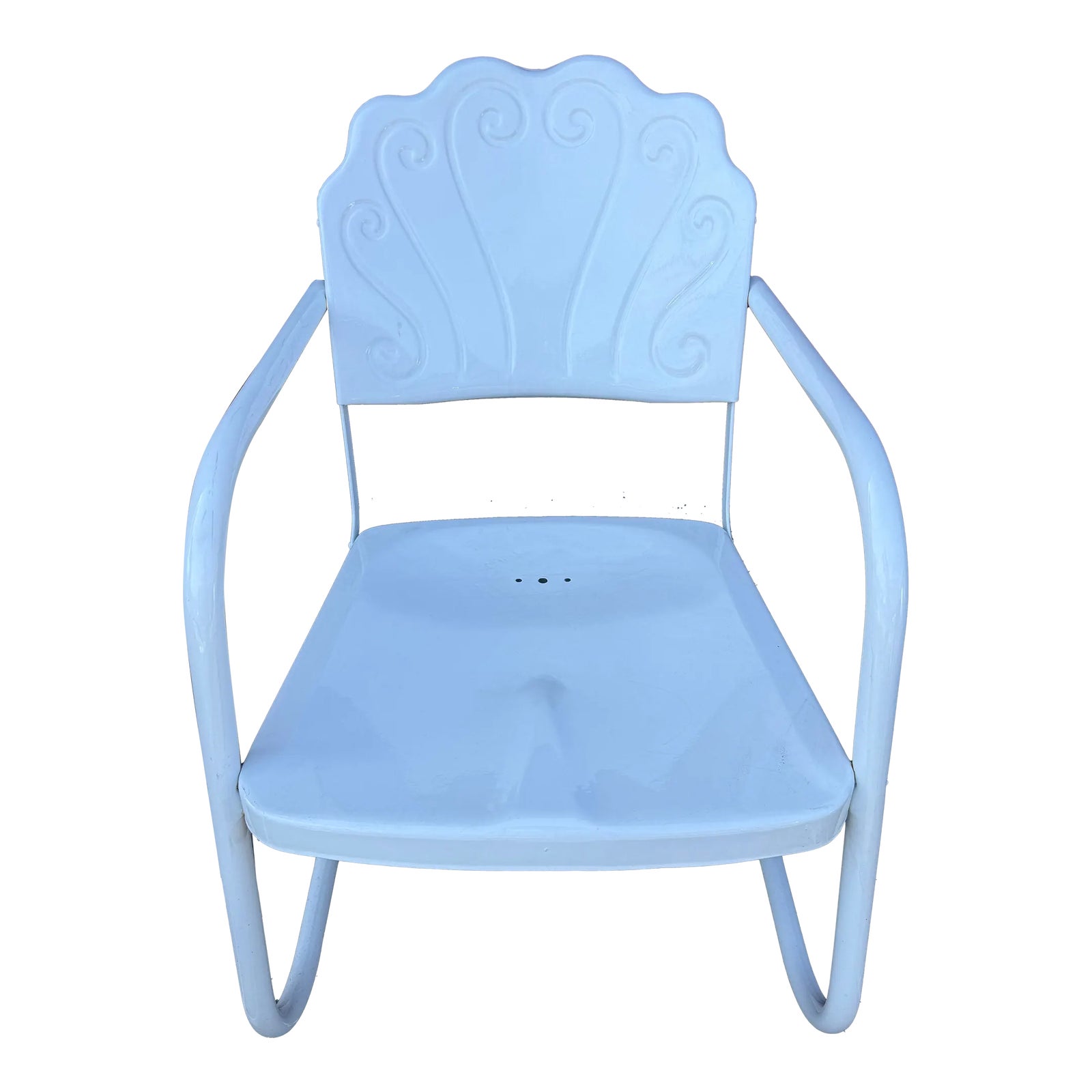 1950s Scalloped White Motel Chair | Chairish