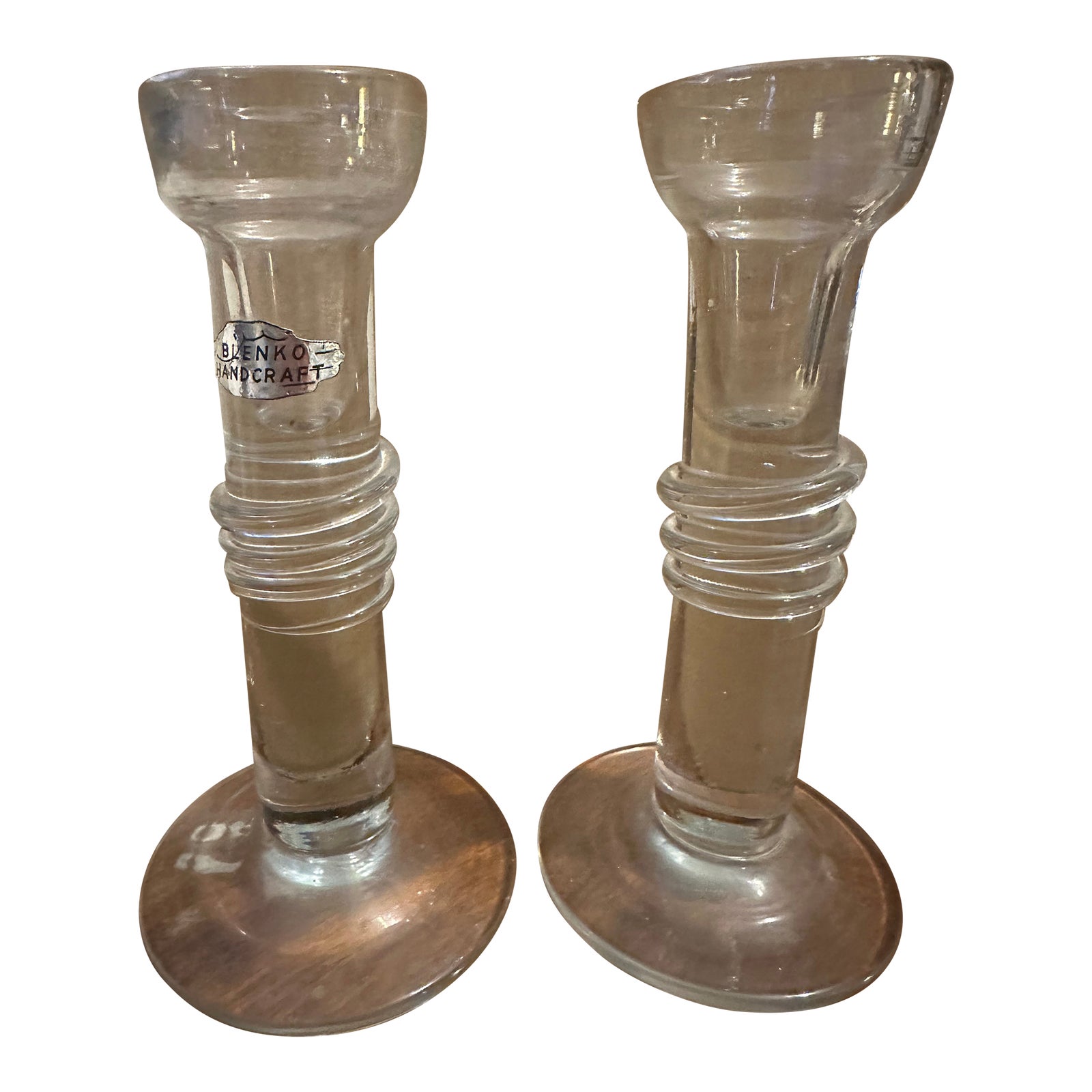 1960s Mid-Century Modern Blenko Candlesticks- a Pair | Chairish