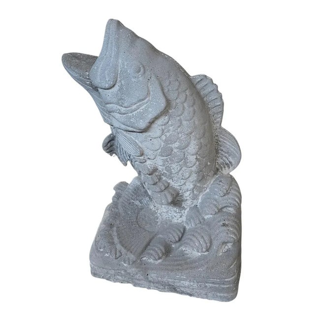 1970s Concrete Koi Fish Garden Finial Fountains - a Pair | Chairish