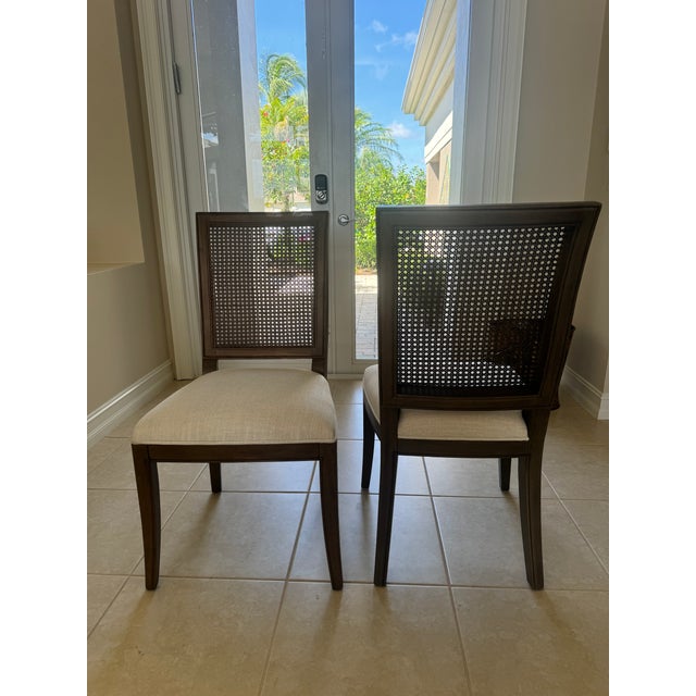 Frontgate Georgia Cane Hardwood (Mink) With Ivory Performance Linen ...