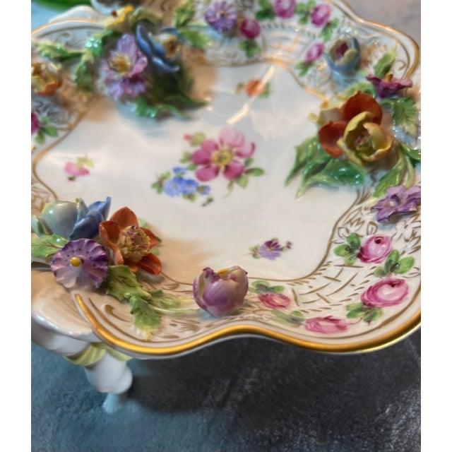 1900 - 1909 Dresden Antique Centerpiece Bowl With 3 Cherubs & Putti ...