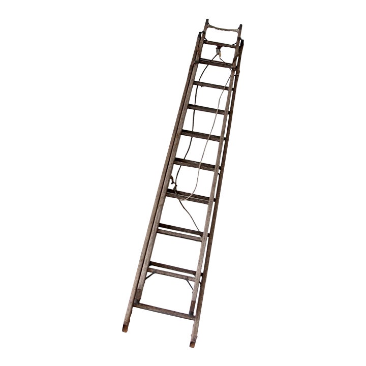 Early 20th Century Oshkosh Patented Safety Ladder | Chairish