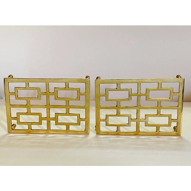 Vintage Indian Brass Rectangular Trivets- a Pair | Chairish