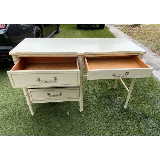 1970s Henry Link Faux Bamboo Desk | Chairish