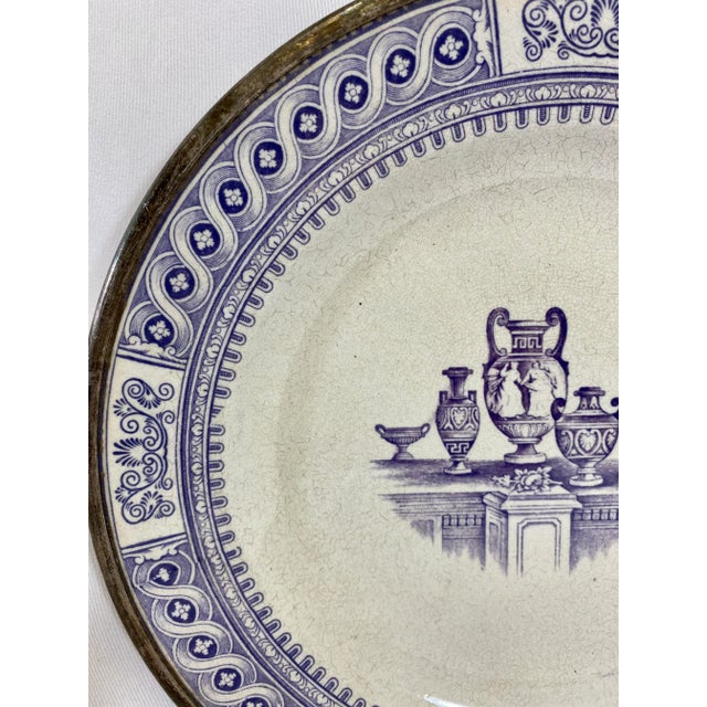 Antique Bates Walker Etruscan Vases Purple Transfer-Ware Warming Plate ...