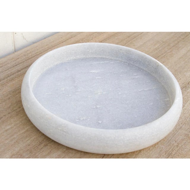 Large Round Marble Stone Tray | Chairish