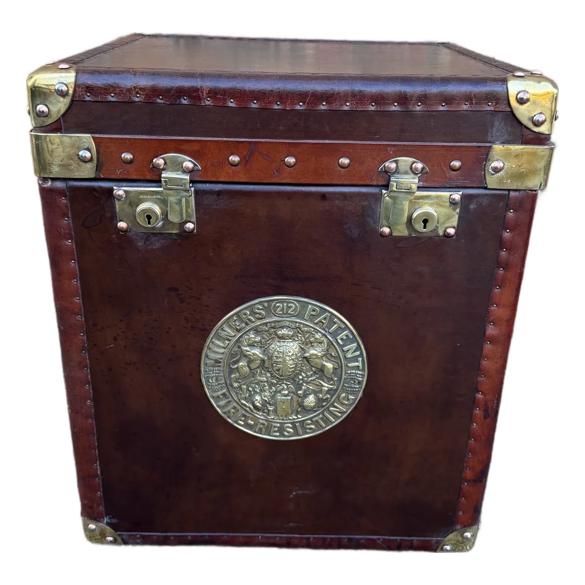 English Leather Steamer Trunk | Chairish