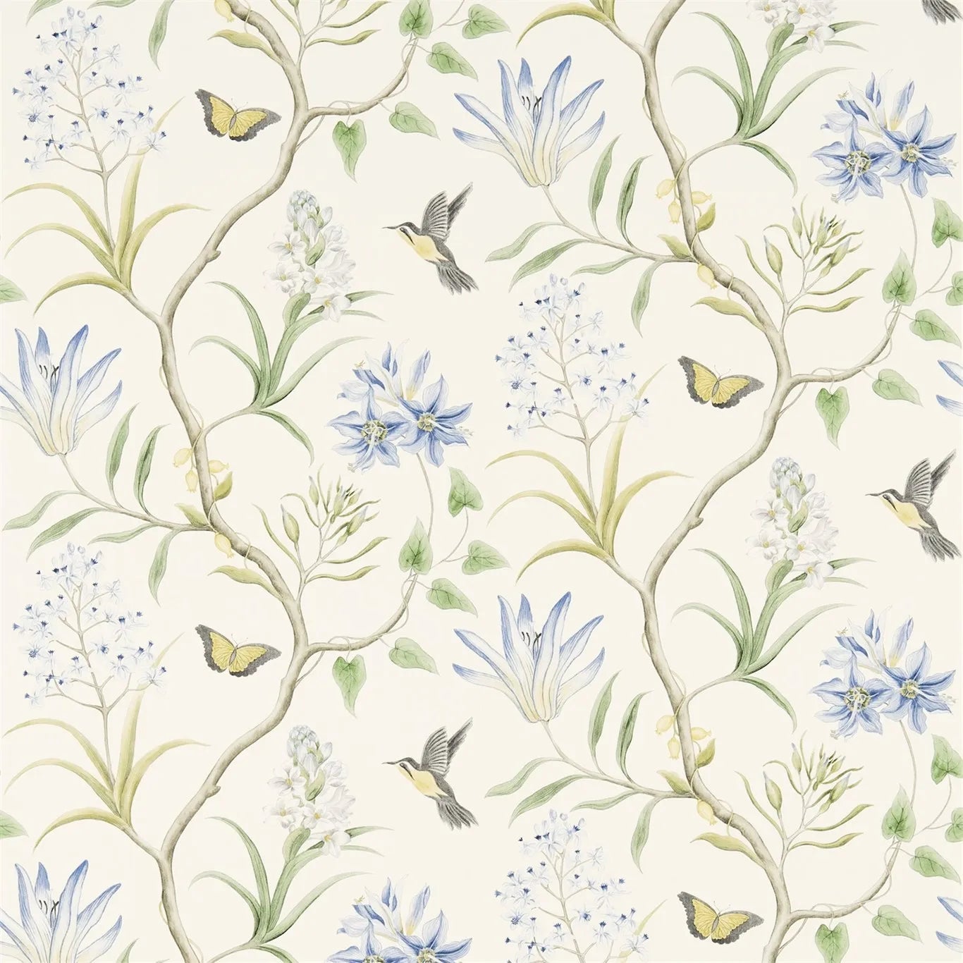 Sanderson Clementine Wallpaper in Delft Blue - a Sample | Chairish