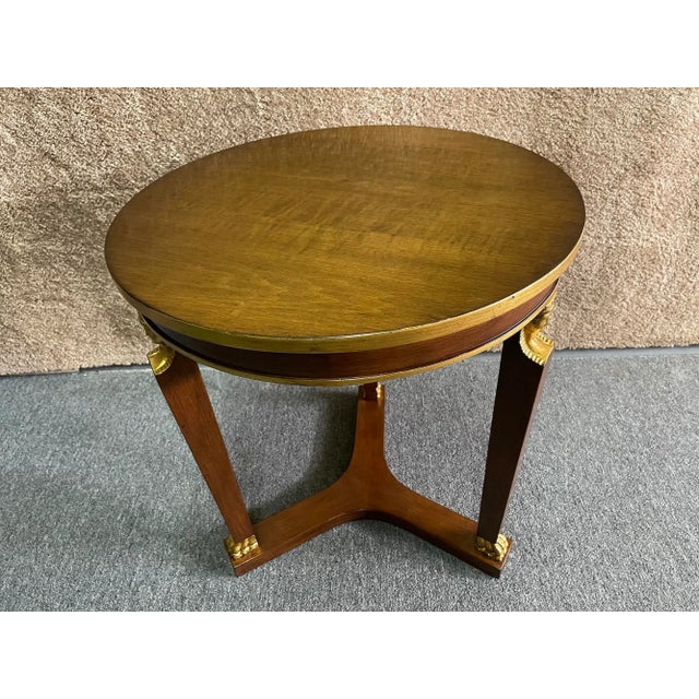 Vintage Round Eqyptian Revival Empire Style Accent Table W/Guilded ...
