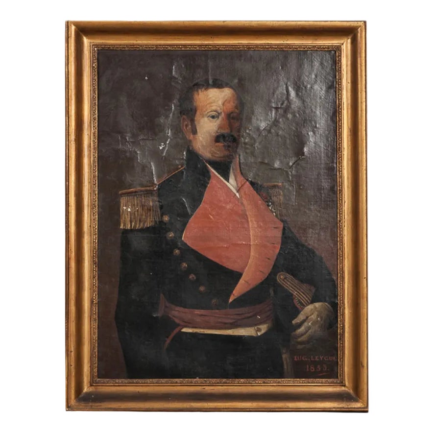 Portrait of a French Military Man, 19th Century, Oil on Canvas, Framed ...