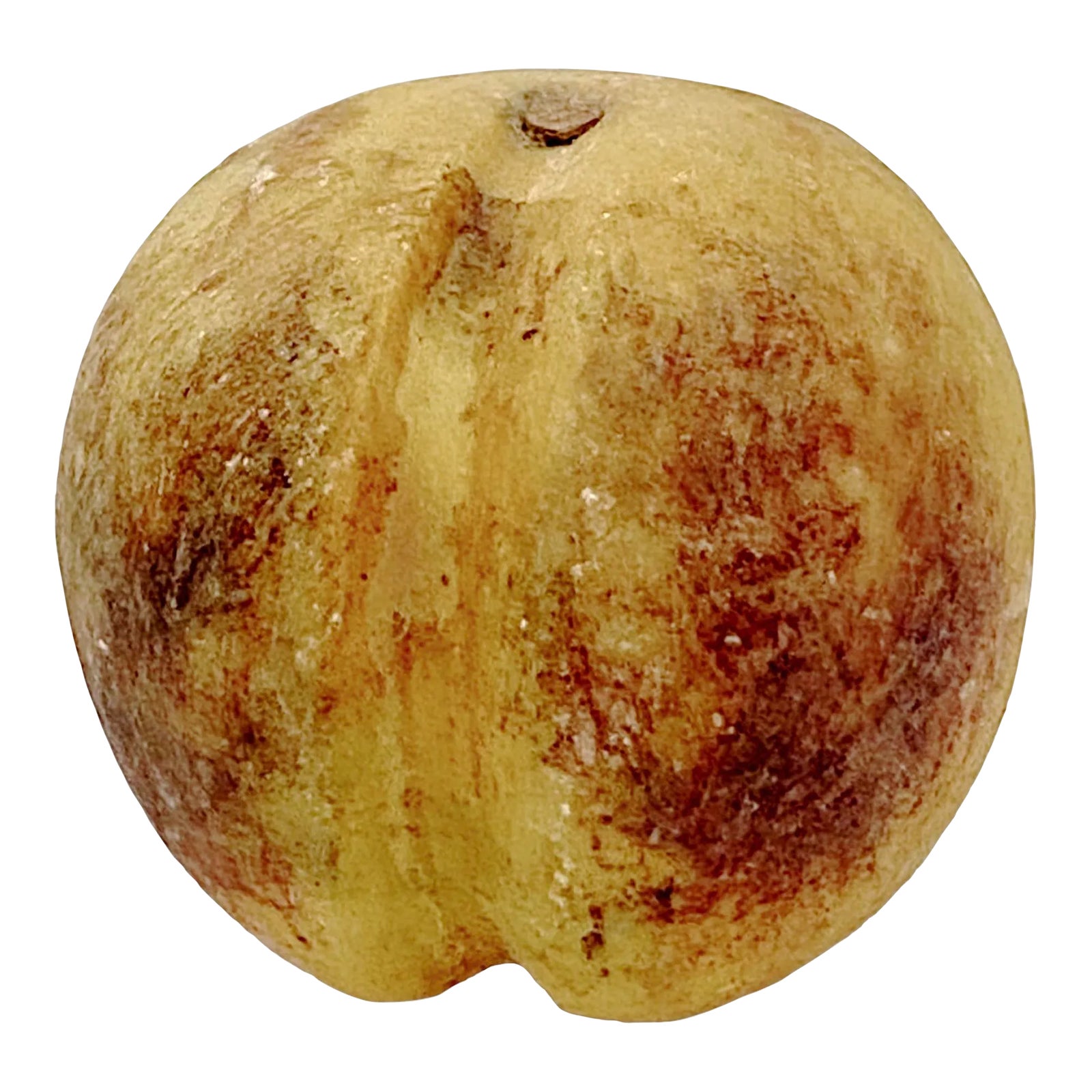 Hand-Painted Italian Alabaster Peach | Chairish