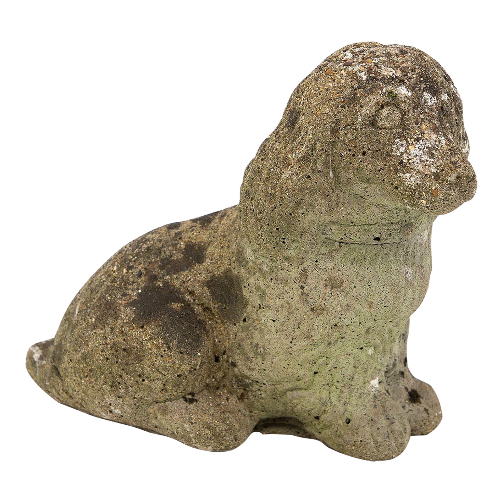 Vintage Reconstituted Stone Dog, English Mid 20th C. | Chairish