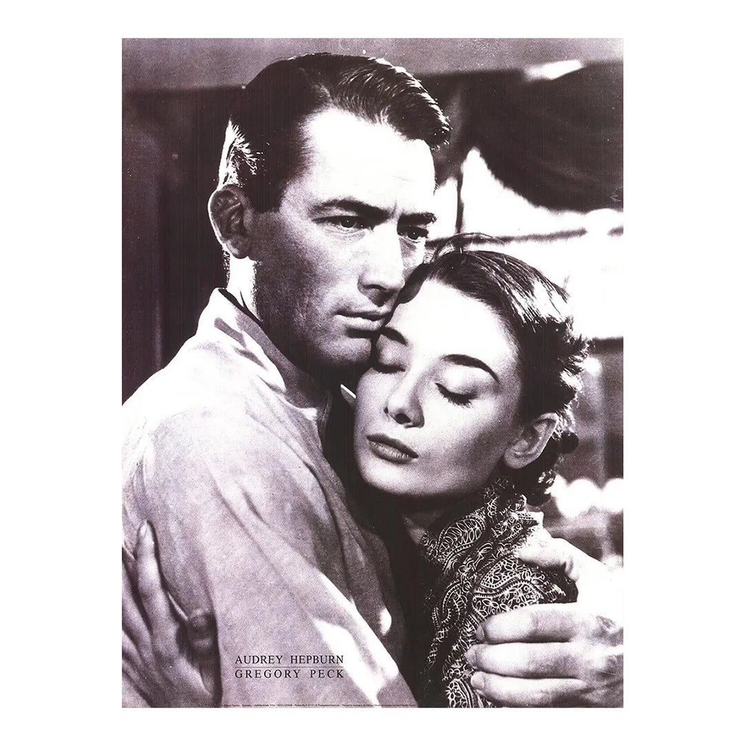 Artist Unknown 'Audrey Hepburn and Gregory Peck' Photography Black ...