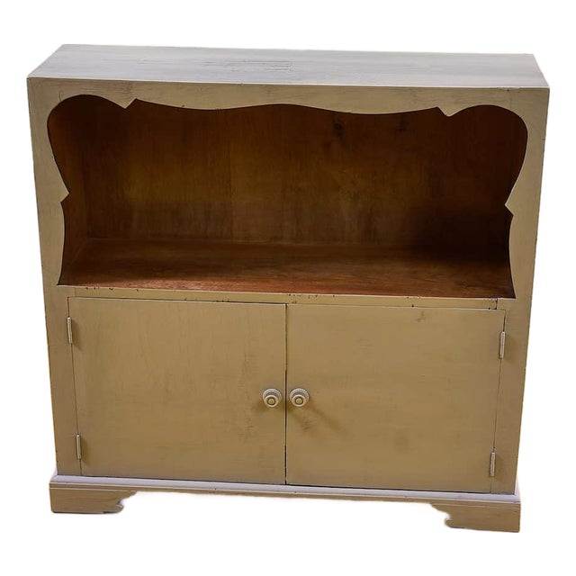 Vintage Dove Gray Wood Credenza | Chairish