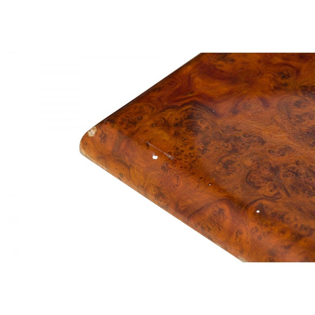 Karl Springer American Mid-Century Modern Burl Wood Dining Table | Chairish