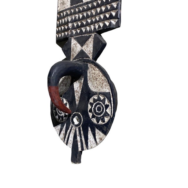 Large African Bobo Bwa Plank Sculpture Mask Burkina Faso 80" H | Chairish