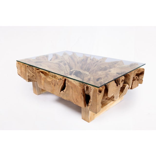 Rectangular Teak Root Coffee Table 85 | Chairish