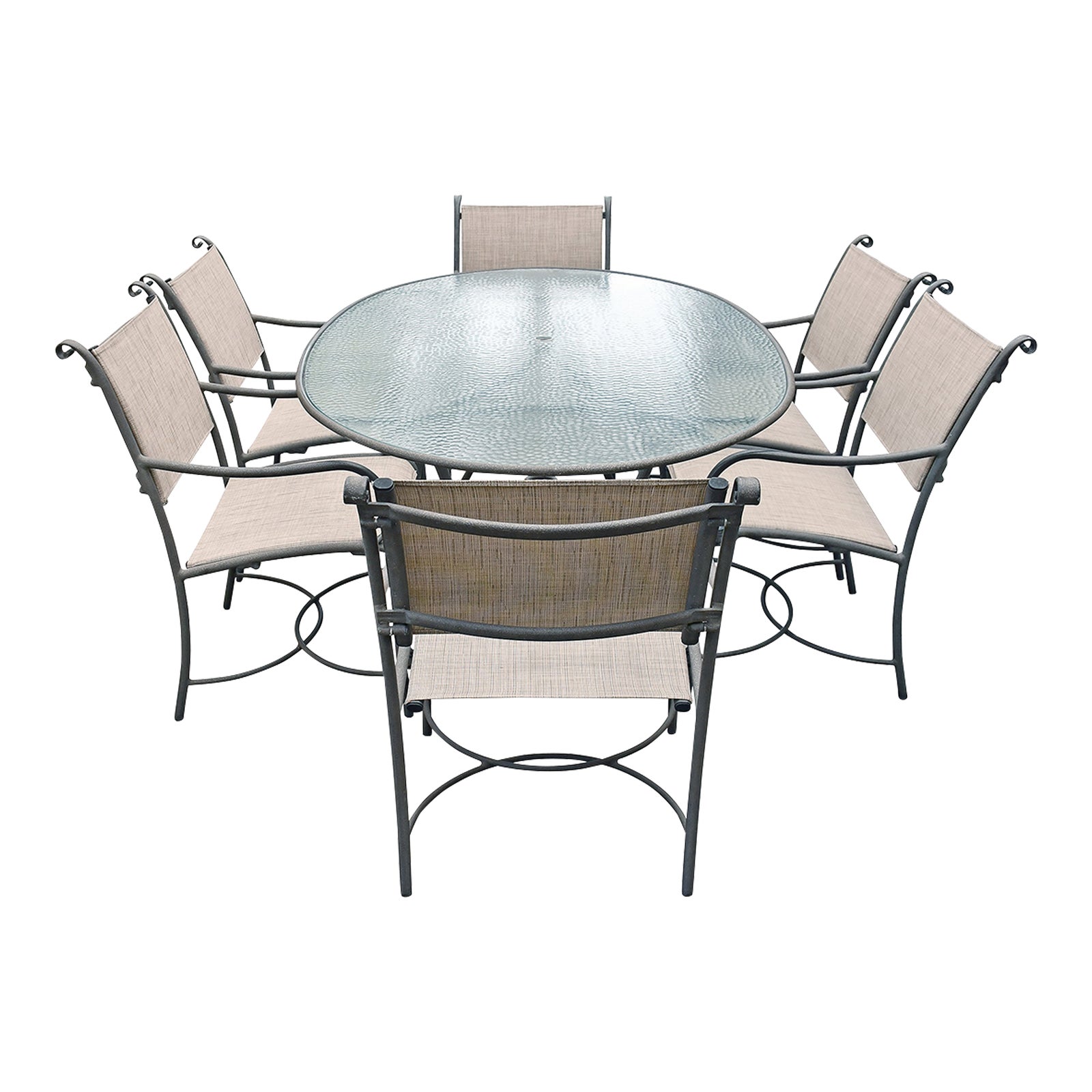 Early 21st C. Brown Jordan “Roma Sling” Aluminum Outdoor Patio Table ...