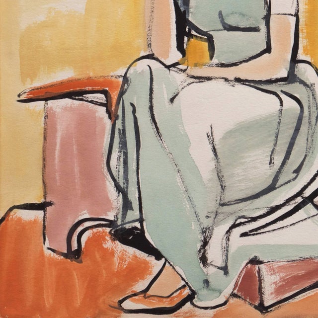 'Young Woman Seated' by Jerry Opper, Cincinnati Art Museum | Chairish