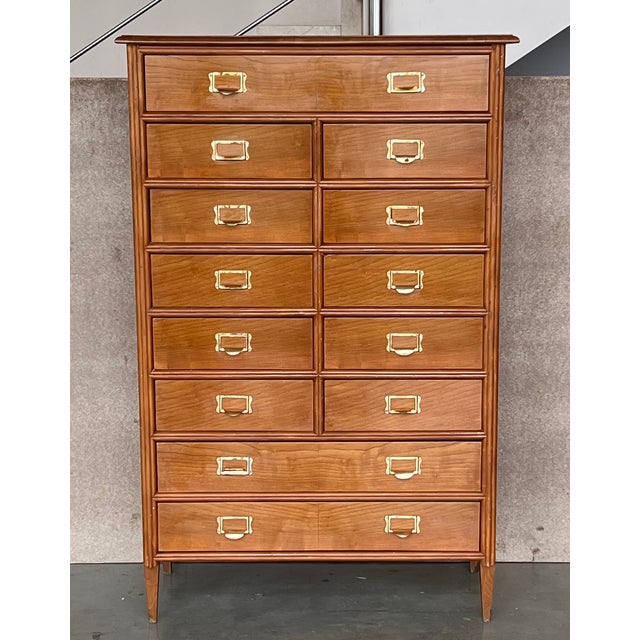 Tall Vintage Tall Teak Wood Campaign Highboy Chest in Style of ...