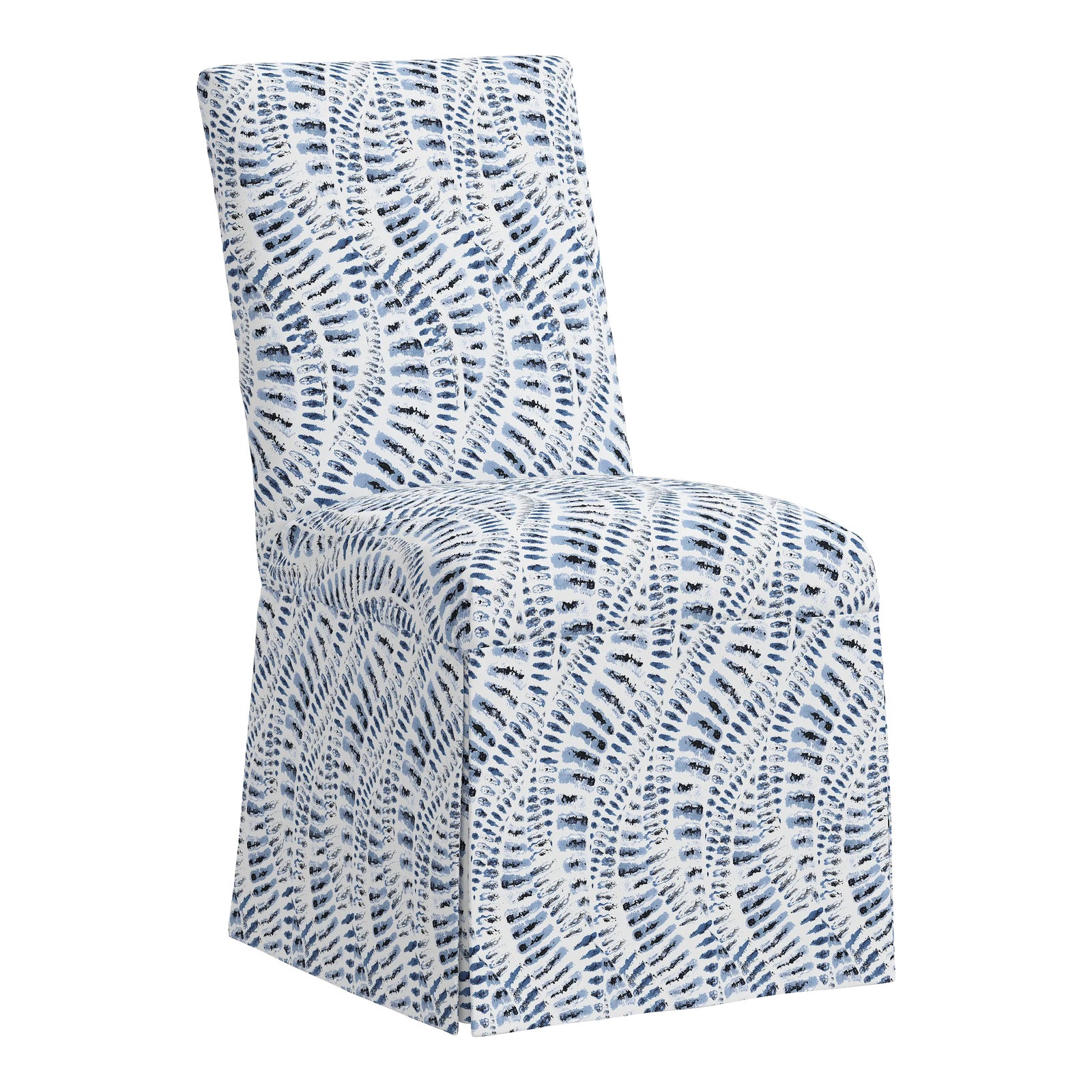 Slipcover Dining Chair in Snake Skin Blue | Chairish