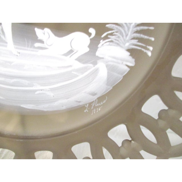 Smoke Glass Girl & Boy Display Plates - a Pair | Chairish