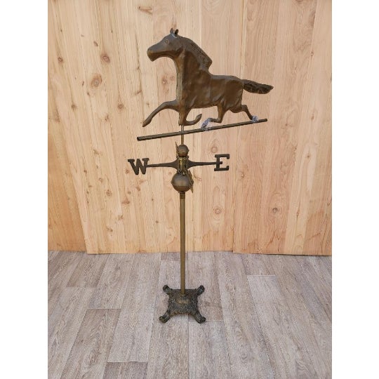 Vintage Bronze Horse Weathervane Stand | Chairish