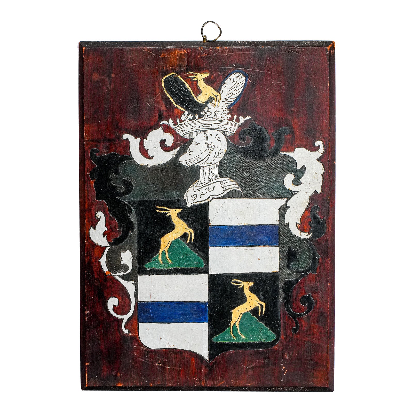 Distinguished Antique Heraldic Coat of Arms Plaque Hand-Made Painted ...