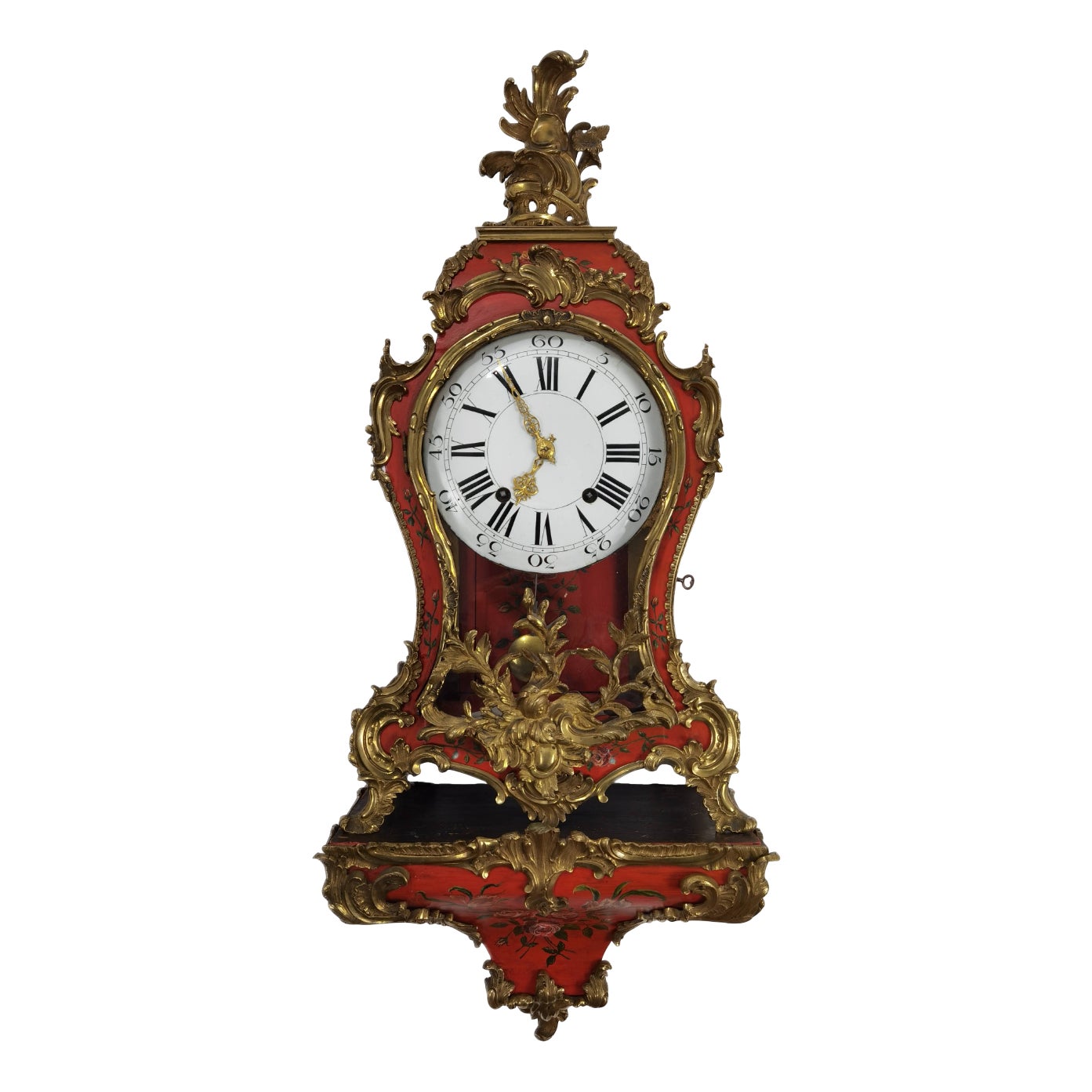 Antique Neuchâtel Pendulum Clock with Console, 1760-80, with Three Bells, 1770 | Chairish