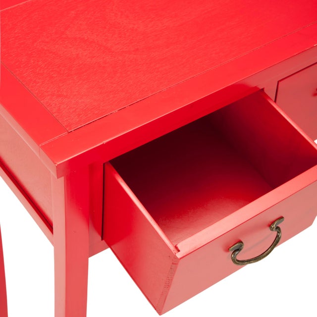 Console With Storage Drawers in Hot Red | Chairish