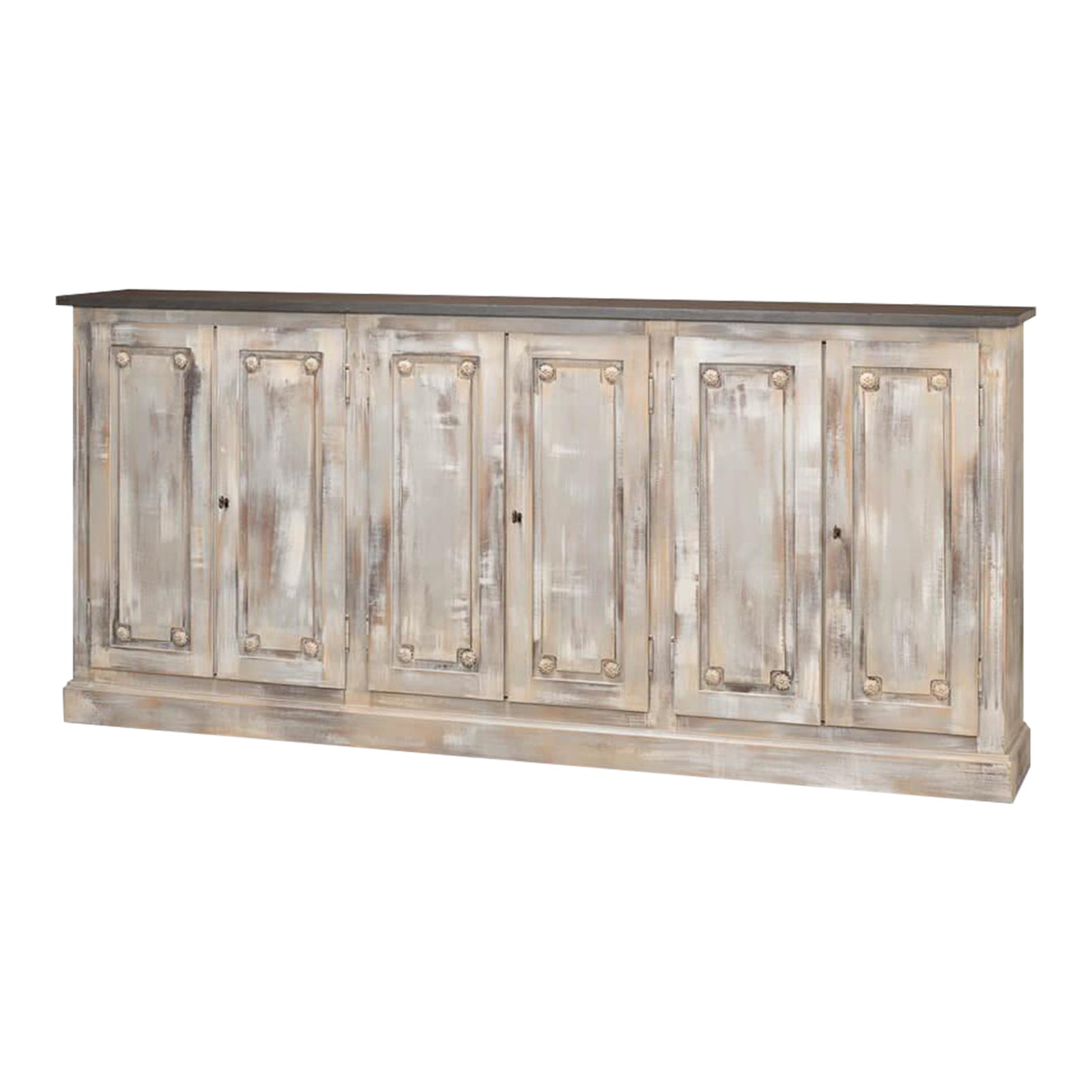 English Stone Painted Top Sideboard | Chairish