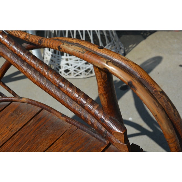 American Adirondack Twig Willow Rocking Chair Rustic Natural - Plank ...
