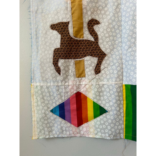 Vintage Hand Made Appliqué Carousel Quilt by Textile Artist Gustav ...
