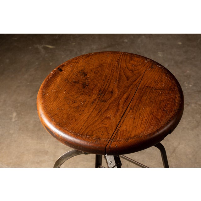 Circa 1930 Industrial Steel Machinist Stool | Chairish