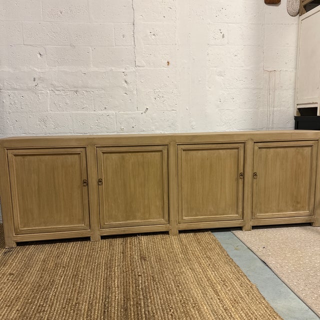 4 Door Natural Low Sideboard | Chairish