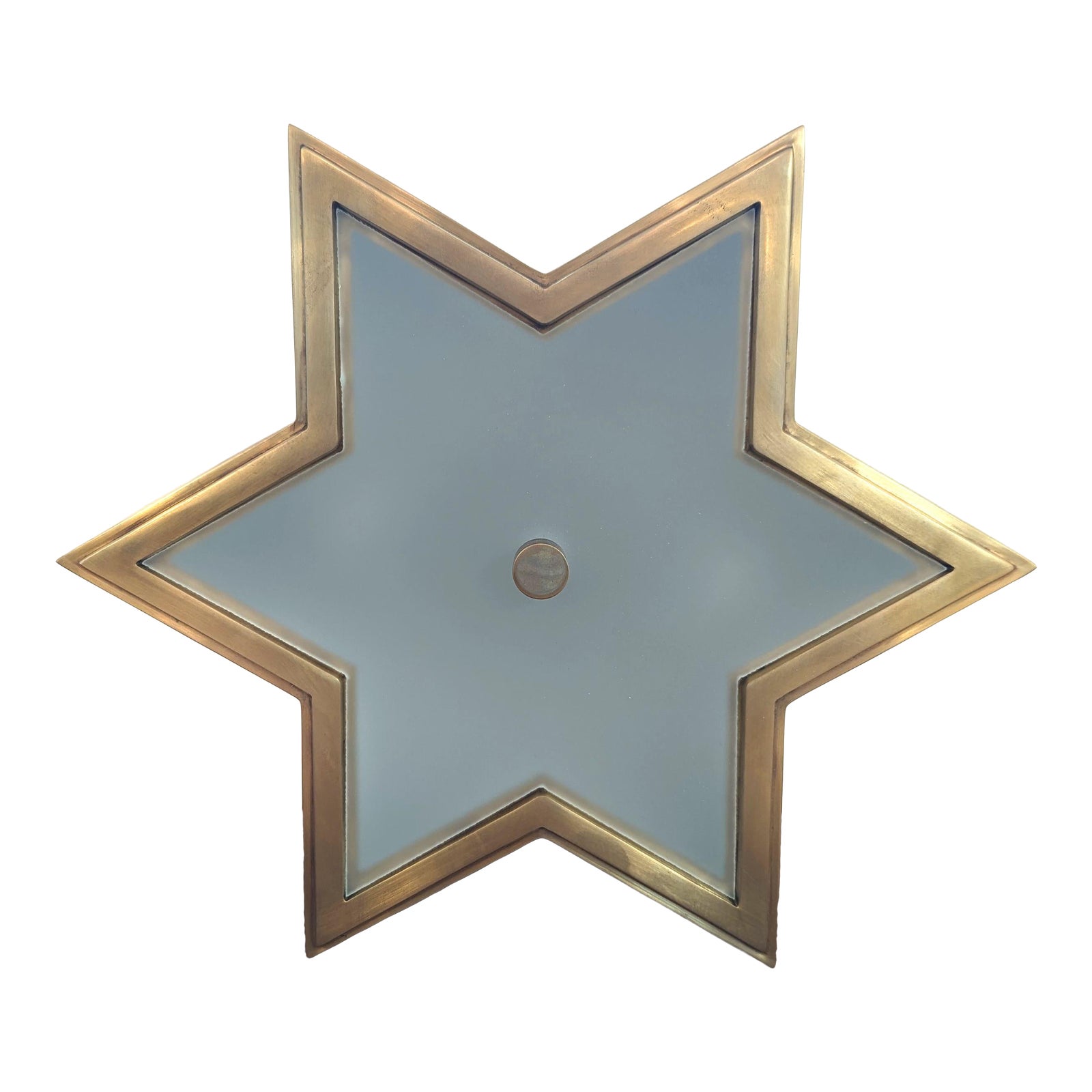 Visual Comfort Brass Star Flush Mount Ceiling Light | Chairish